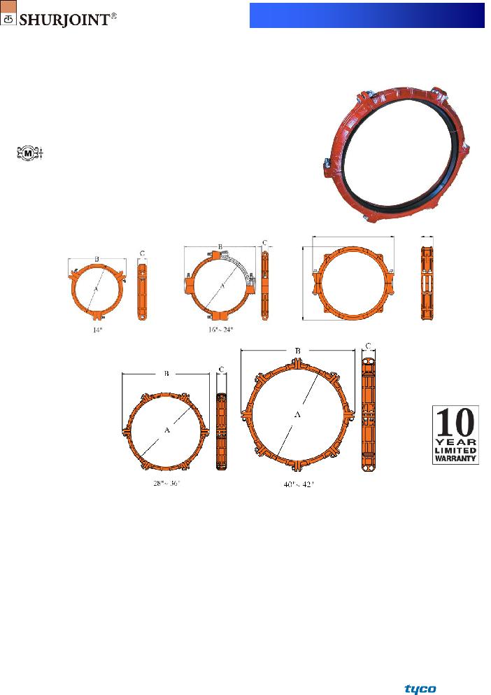 ShurJoint MODEL 7707L LARGE DIAMETER COUPLING